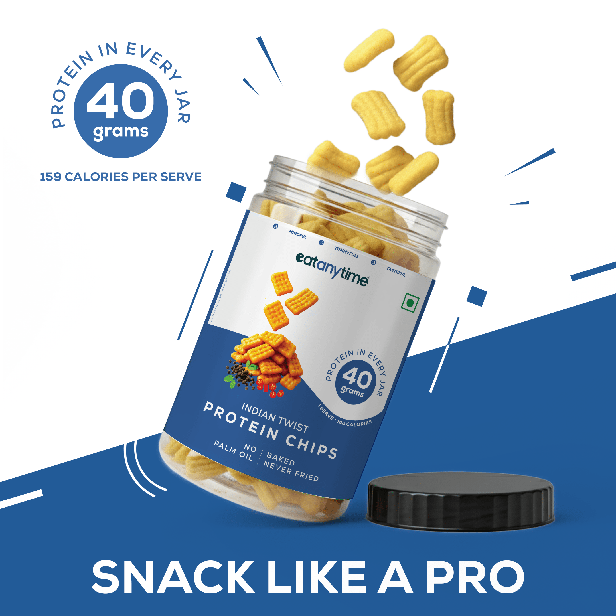 Indian Twist Protein Chips | 40 grams protein – EAT Anytime